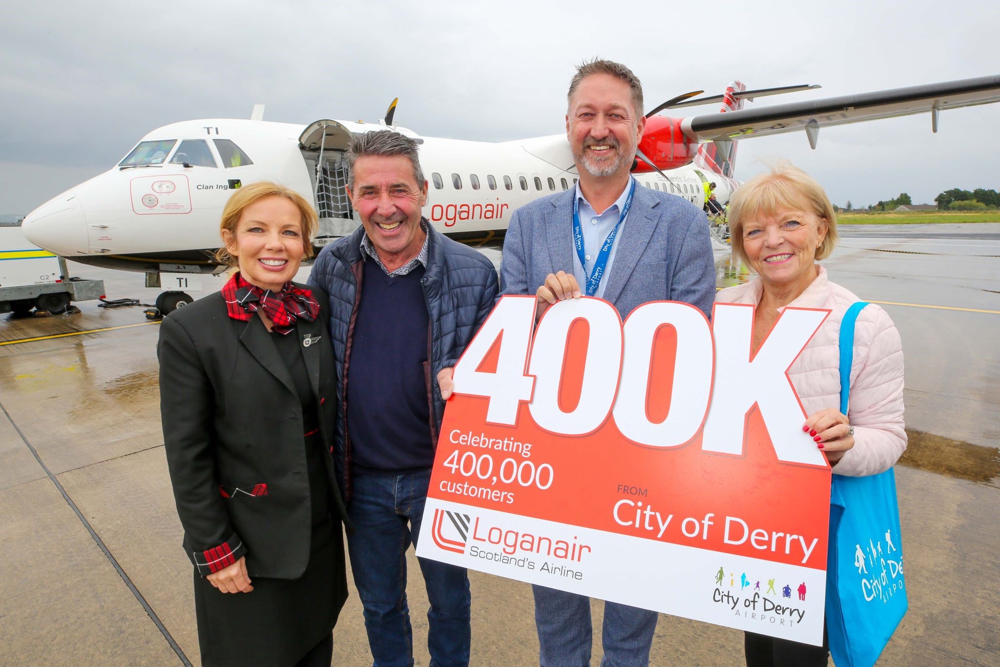 Loganair celebrates City of Derry passenger milestone - IrishAero ...